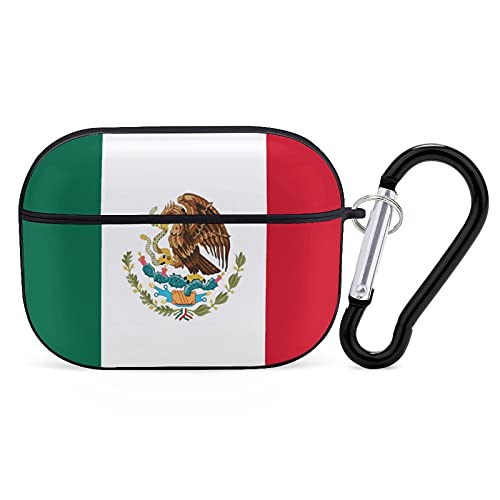 YouTary Mexico Flag Pattern Apple Airpods pro Case Cover with Keychain, AirPod Headphone Cover Unisex Shockproof Protective Wireless Charging Headset Accessories