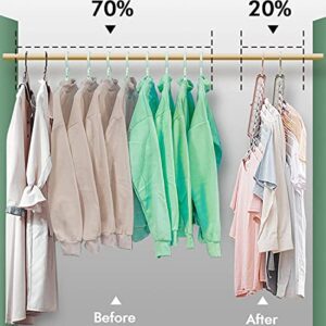 Closet Organizers and Storage, 4 Pack Magic Closet Organizer Multifunctional Space Saving Hangers with 9 Holes Closet Storage Organization for Wardrobe Clothes,Shirts,Pants,Dresses,Coats