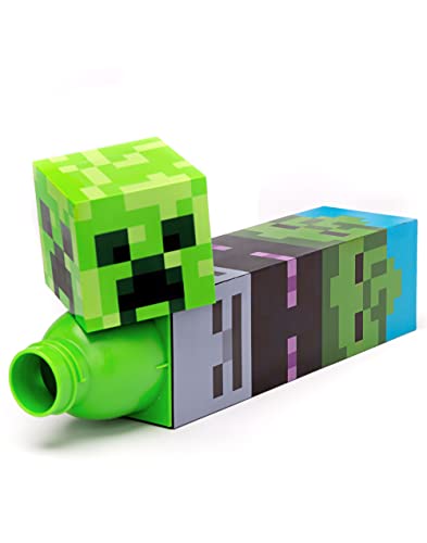 Minecraft Water Bottle GREEN OR RED Kids Mobs Torch Sports Travel Mug Flask 650ML