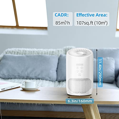 HEPA Air Purifiers for Home Bedroom, Air Purifiers Quiet Clean 99.97% PM2.5, Pol-len, Smoke, Odor, Dust, Pet Dander, Electric Cord Powered