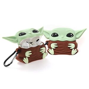 wifantien 3d yoda case for airpod pro 2019/2022,3d cute cartoon women girls kids fashion kawaii yoda baby shape keychain soft silicone case for airpods pro/airpods pro 2nd gen 2022 (yoda baby)