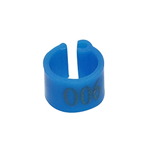 Chicken feet ring 100 Pcs/bag Inner Diameter 6mm Pigeon Leg Poultry Bird Parrot Clip Rings Band Foot Ring Pigeon Supplies .001~100 Light weight, good fastening effect, not easy to f ( Color : Blue )