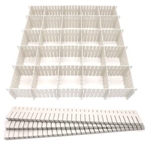 dutwroy 24pcs adjustable drawer dividers 14.5inch plastic storage drawers divider white diy grid drawer organizer dividers for socks underwear makeup clothes