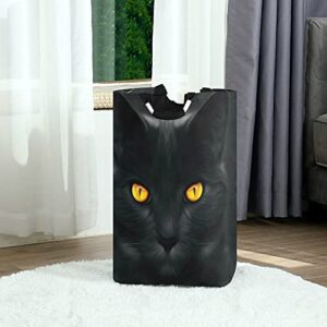 xigua Scary Black Cat Laundry Hamper, Large Laundry Baskets Foldable Clothes Tote with Handles Storage Bag for Family Dormitory Laundry Bathroom Closet Kids Room