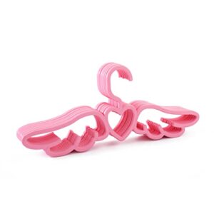 plastic clothes hanger heart hangers space saving cute hangers for outside clothes closet for shirt suit coat 10pcs (pink)