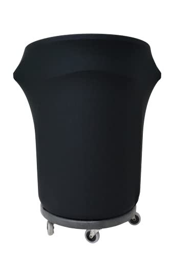 SPANDEX & TABLE LINENS Spandex Stretch Trash CAN Cover 55 Gallon Round with Open Bottom for Dolly