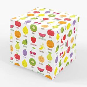 stesha party cute fruit gift wrapping paper - folded flat 30 x 20 inch - 3 sheets