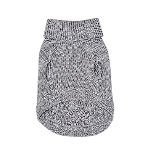 Jnancun Cat Sweater Turtleneck Knitted Sleeveless Cat Clothes Warm Winter Kitten Clothes Outfits for Cats or Small Dogs in Cold Season (Medium, Grey)