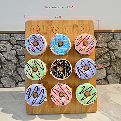 CKBASE Donut Stand Holder,Donut Wall Display for Party,Doughnut Bagel Boards,Reusable,Rustic,Foldable,Sturdy Wood,for Baby Bridal Shower Wedding Engagement Brunch Dessert Table…