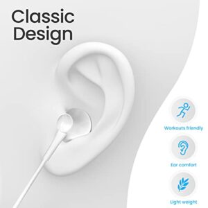 Wired Earbuds Pack of 4, in-Ear Wired Earphones with Microphone Volume Control, Powerful Heavy Bass, High Definition, Headphones Compatible with Android, iPhone, iPod, iPad, MP3 and Most 3.5mm Jack