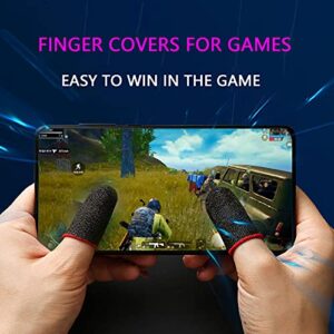 NIXBYO Gaming Finger Sleeves，8 Pieces，Anti-Sweat Breathable Using 24-Pin Silver Fiber Suitable for Most Touch Devices It Can Be Used with Both Large and Small Fingers (Black)