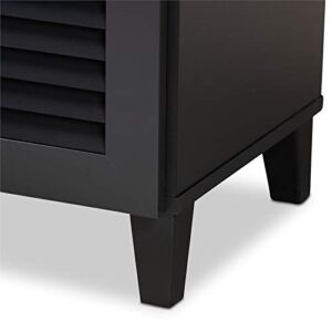 BOWERY HILL Wood 5-Shelf and Drawer Shoe Cabinet in Dark Gray