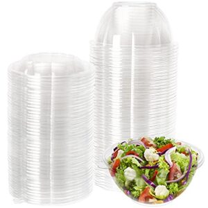 cedilis 50 pack 32oz plastic salad bowls with lid for salad meal prep, perfect for picnics or as a to-go serving bowl, clear disposable containers