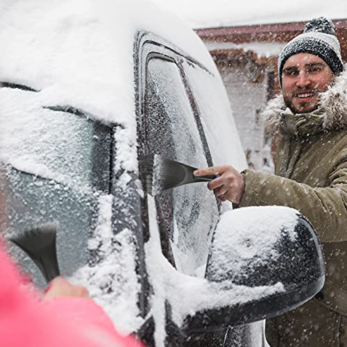 4 Pieces Ice Scraper for Car Windshield Plastic Snow Frost Ice Removal Tool with Foam Handle for Cars Trucks Window