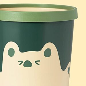 Rubbish Garbage Bin, Cute Huggable Bear Pressure Ring Trash Can Bedroom Living Room Kitchen Bathroom Paper Basket Large Capacity Bucket Waste Bin Yellow 9.84" x 8.66"