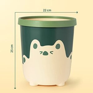 Rubbish Garbage Bin, Cute Huggable Bear Pressure Ring Trash Can Bedroom Living Room Kitchen Bathroom Paper Basket Large Capacity Bucket Waste Bin Yellow 9.84" x 8.66"