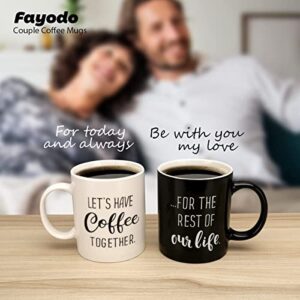 Mothers Day Gift Lets Have Coffee Together Mugs Set 11 oz, Engagement Gifts for Couples - Mr and Mrs Wedding Bridal Shower Gifts Newlywed Anniversary for Wife Friend Couples Mugs