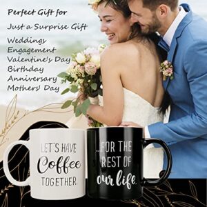 Mothers Day Gift Lets Have Coffee Together Mugs Set 11 oz, Engagement Gifts for Couples - Mr and Mrs Wedding Bridal Shower Gifts Newlywed Anniversary for Wife Friend Couples Mugs