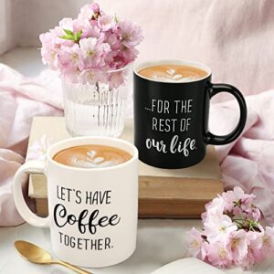 Mothers Day Gift Lets Have Coffee Together Mugs Set 11 oz, Engagement Gifts for Couples - Mr and Mrs Wedding Bridal Shower Gifts Newlywed Anniversary for Wife Friend Couples Mugs