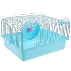 Balacoo Hamster Habitat Cage Small Animals Hideaway Hamster Exercise Wheel with Food Box Water Feeder Small Animal Cage Portable Pet Carrier for Outdoor Travel