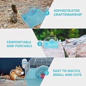 Balacoo Hamster Habitat Cage Small Animals Hideaway Hamster Exercise Wheel with Food Box Water Feeder Small Animal Cage Portable Pet Carrier for Outdoor Travel