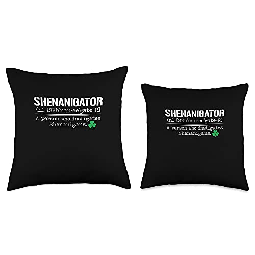 St Patrick's Day Apparel Shenanigans Gift Shenanigator Funny Saint Patrick's Day Gift Throw Pillow, 16x16, Multicolor