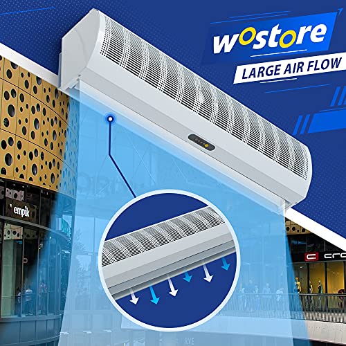 Wostore 36' Air Curtain 3 Speeds Commercial Indoor Industrial Househould Air Fan with Remote Control and Magnetic Door Switch