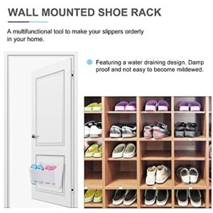 Angoily Wall Mounted Shoes Rack Simple Hanging Shoe Organizer Door Back Shoe Hangers Sneakers Holder Storage Shelf for College Dorm Room Accessories 40cm White