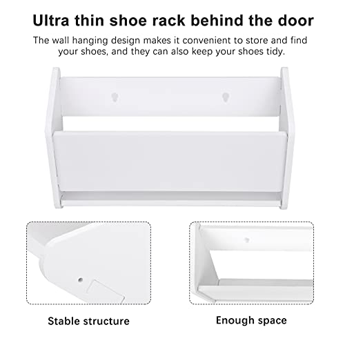 Angoily Wall Mounted Shoes Rack Simple Hanging Shoe Organizer Door Back Shoe Hangers Sneakers Holder Storage Shelf for College Dorm Room Accessories 40cm White