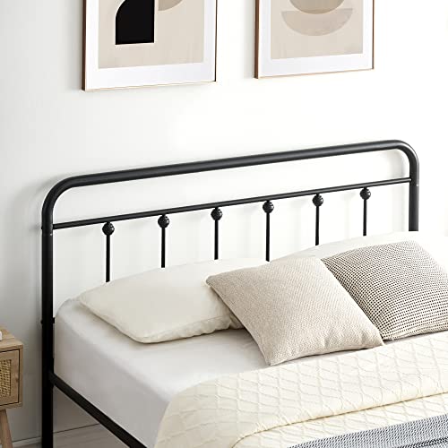 coucheta Metal Bed Frame Queen Size with Headboard and Footboard Metal Platform Slats Support, No Box Spring Needed and Easy Assembly, Black