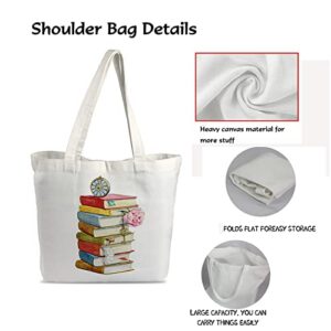 HANGMAI Tote Bag for Women Classics Book Travel Handbag For Students Book Lover Girls Shopping Librarian Gifts