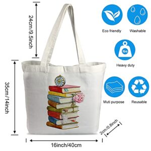 HANGMAI Tote Bag for Women Classics Book Travel Handbag For Students Book Lover Girls Shopping Librarian Gifts