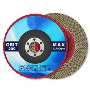 4" diamond flap disc grinding sanding wheels 200 grit - sander tile stone marble concrete granite ceramics glass 1pcs