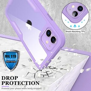 FUNMIKO Compatible for iPhone 12 Pro Case,iPhone 12 Case with Screen Protector [Built-in],Military Grade Pass 21 ft. Drop Test Protective Phone Case for iPhone 12/12 Pro 6.1" Cover Lavender Purple