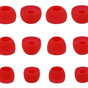 ALXCD Ear Tips Compatible with Beats Studio Buds, S M L 3 Sizes 6 Pairs Soft Silicon Earbuds Tips Eartips, Replacement for Beats Studio Buds, 6 Pairs, Red