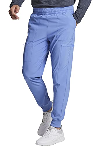 Dickies EDS Essentials Men Scrubs Pant Mid Rise Jogger DK223, M, Ciel