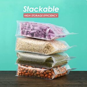 Delove 50pcs Reusable Airtight Food Storage Bags - Sealable Bags for Dry Food Storage,Baking Supplies- Big Clear Treat Bags Pouches -Standable/Thick