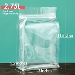 Delove 50pcs Reusable Airtight Food Storage Bags - Sealable Bags for Dry Food Storage,Baking Supplies- Big Clear Treat Bags Pouches -Standable/Thick