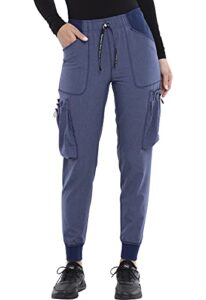 cherokee iflex ckk150 uptown high rise jogger by katie duke heather navy mt