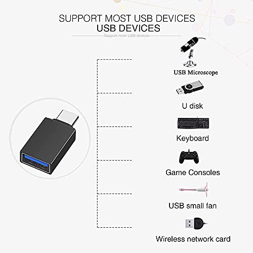 Jiusion [2-Pack USB3.0 Type C Male to USB Female OTG Adapter Compatible with USB Digital Microscope Endoscope Converter for Samsung Oneplus MacBook Huawei Xiaomi C Mobile (Pack of 2)