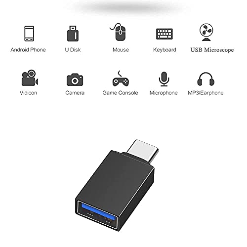 Jiusion [2-Pack USB3.0 Type C Male to USB Female OTG Adapter Compatible with USB Digital Microscope Endoscope Converter for Samsung Oneplus MacBook Huawei Xiaomi C Mobile (Pack of 2)