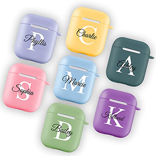 iMeetCase Custom Name Case for Apple AirPod 2 and 1,DIY TPU Soft Personalized Text Gift Shock Absorption AirPod 2&1 Case Cover(7 Colors to Choose)