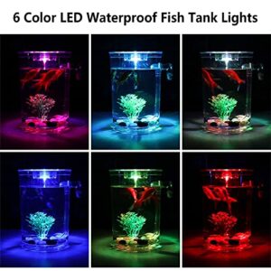 Betta Fish Tank, 360 Aquarium with LED Light, 1 Gallon Fish Bowl, Small Fish Tank Starter Kit, Beta Fish Tank Self Cleaning as Desktop Decoration for Office Home Room Decor