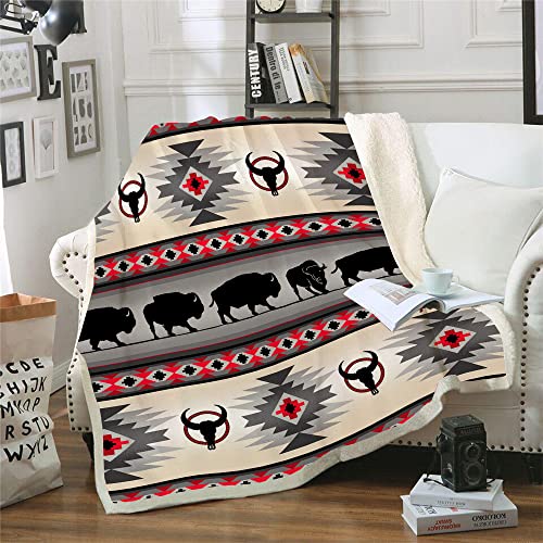 MAHOME Southwest Native American Throw , Indian Tribal Aztec Ultra Soft Cozy Blanket Geometry Pattern Travel Couch Bed Plush Blanket (51x59(130x150cm)), 51 in x 59 in (130 x 150 cm)