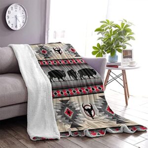 MAHOME Southwest Native American Throw , Indian Tribal Aztec Ultra Soft Cozy Blanket Geometry Pattern Travel Couch Bed Plush Blanket (51x59(130x150cm)), 51 in x 59 in (130 x 150 cm)