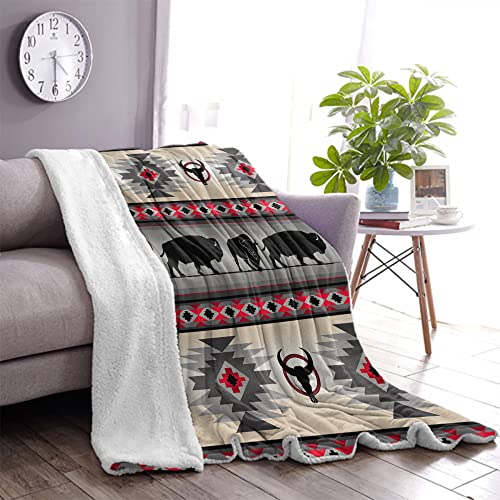 MAHOME Southwest Native American Throw , Indian Tribal Aztec Ultra Soft Cozy Blanket Geometry Pattern Travel Couch Bed Plush Blanket (51x59(130x150cm)), 51 in x 59 in (130 x 150 cm)