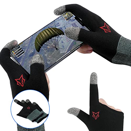 E-Sports Sara Gaming Gloves,Game Gloves, Gaming Finger Sleeves, Anti-Sweat Breathable, Thumb Sleeves for Highly Sensitive Nano-Silver Fiber Material, for Touch Screen (Medium(1pair))