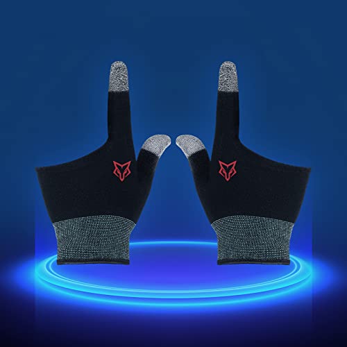 E-Sports Sara Gaming Gloves,Game Gloves, Gaming Finger Sleeves, Anti-Sweat Breathable, Thumb Sleeves for Highly Sensitive Nano-Silver Fiber Material, for Touch Screen (Medium(1pair))