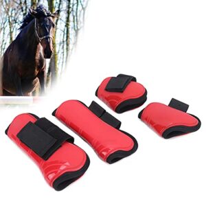 4Pcs Horse Tendon Boots Thicken PU Shell Protection Horse Boots Lightweight Open Front Hind Horse Leg Boots for Riding Shock Absorbing Jumping Protection