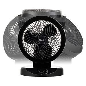 ozeri brezza 360 10" oscillating table fan, with orbital motion technology, black